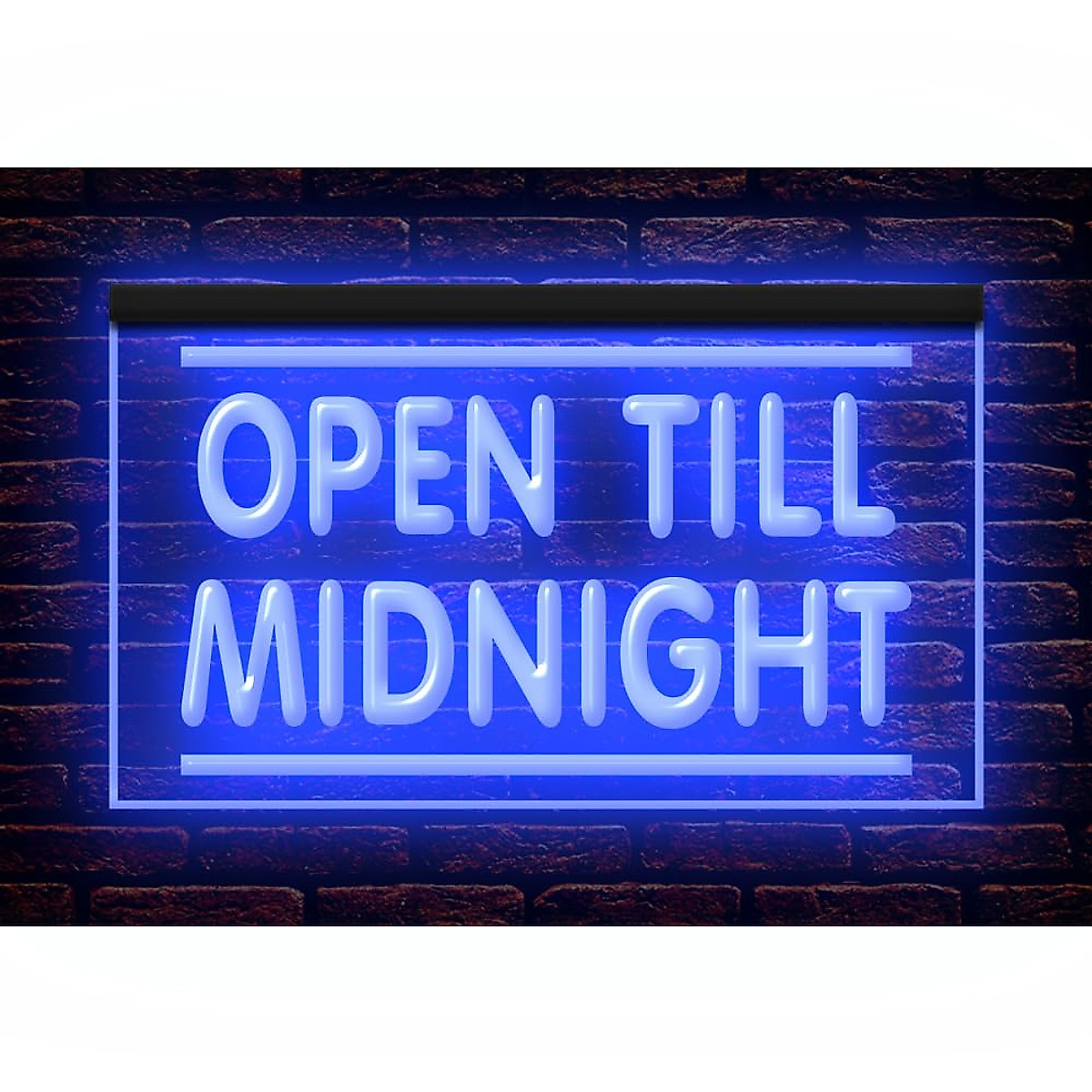 170091 Open Till Midnight Bar Pub Club Shop Store Open Display LED Light Neon Sign (12" X 8", Blue)