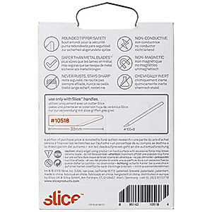 Slice 10518 Ceramic Craft Knife Cutting Blades, Ceramic, Finger Friendly, Rounded Tip, Lasts 11x Longer than Metal