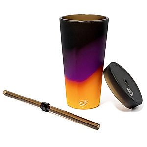 Silipint: Silicone 22oz Straw Tumblers: 2 Pack - Sun Storm & Moon Beam - Unbreakable, Sustainable, Hot/Cold, Airtight Lid, Travel
