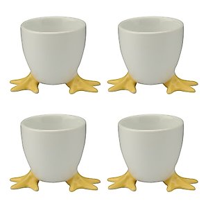 BIA 4-Piece Chicken Feet Egg Cups, 5 x 5 x 5 cm, Yellow, 4 Set