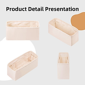 DGAZ Silk Purse Organizer Insert For Lady-Dior Micro/Mini/S/M/L bags，Silky Smooth Bag Organizer，Luxury Handbag & Tote Shaper（Craie，M）