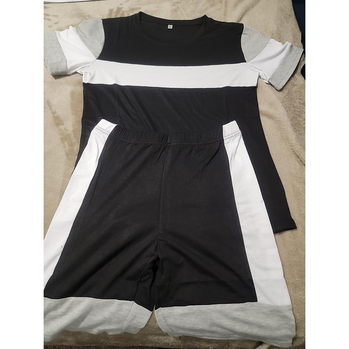 TOPONSKY Ethika Womens Biker Tights 2 Piece Piezas Set Pants Women Black Gray L