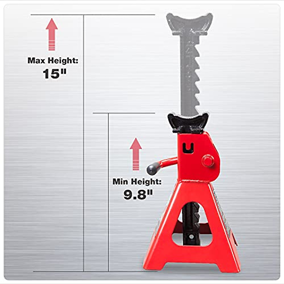 Jack Boss Jack Stands 2 Ton (4,400 LBs) Low Profile Lifting Car Stand, Fit Use for Cars Automotive Sedans, Red, 2 Pack