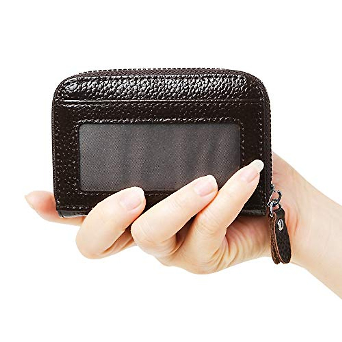 Women's RFID Blocking 12 Slots Credit Card Holder Leather Accordion Wallet,coffee