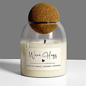 Warm Hugs Scented Candles Gifts, Sympathy Gift Hug Candle, Thinking of You Get Well Soon Gifts for Women, Long-Lasting Candle Burns for 60-Hours