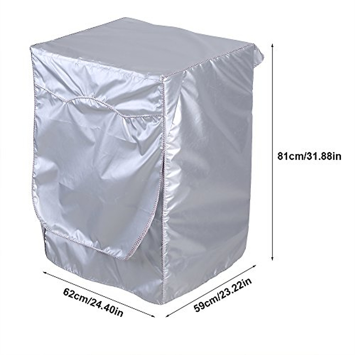 Silver Washing Machine Cover Waterproof Sunscreen Cover Front Load Washer Dryer Coat Protection Washer Cover