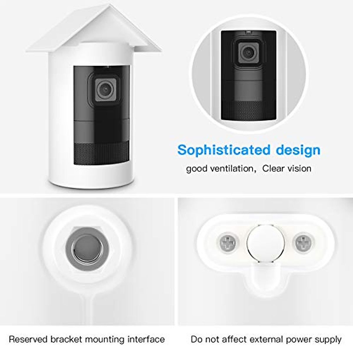 HOLACA Water-Proof Silicone Cover Protective Case for Ring Stick Up Cam Battery HD Security Camera(3rd Generation) - Anti-Scratch Protective Cover for Full Protection (White)