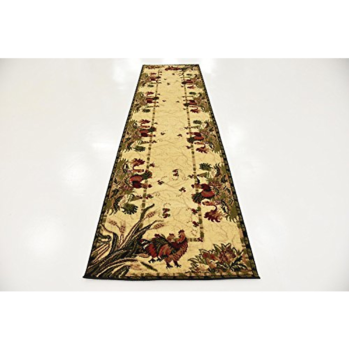 Unique Loom Barnyard Collection Area Rug - Farm (2' 7" x 10' Runner, Cream/ Black)