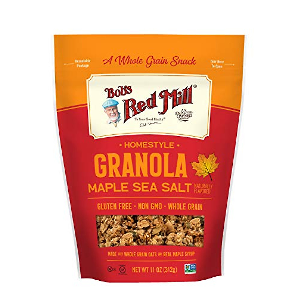 Bob's Red Mill Homestyle Maple Sea Salt Granola, 11-ounce (Pack of 6)