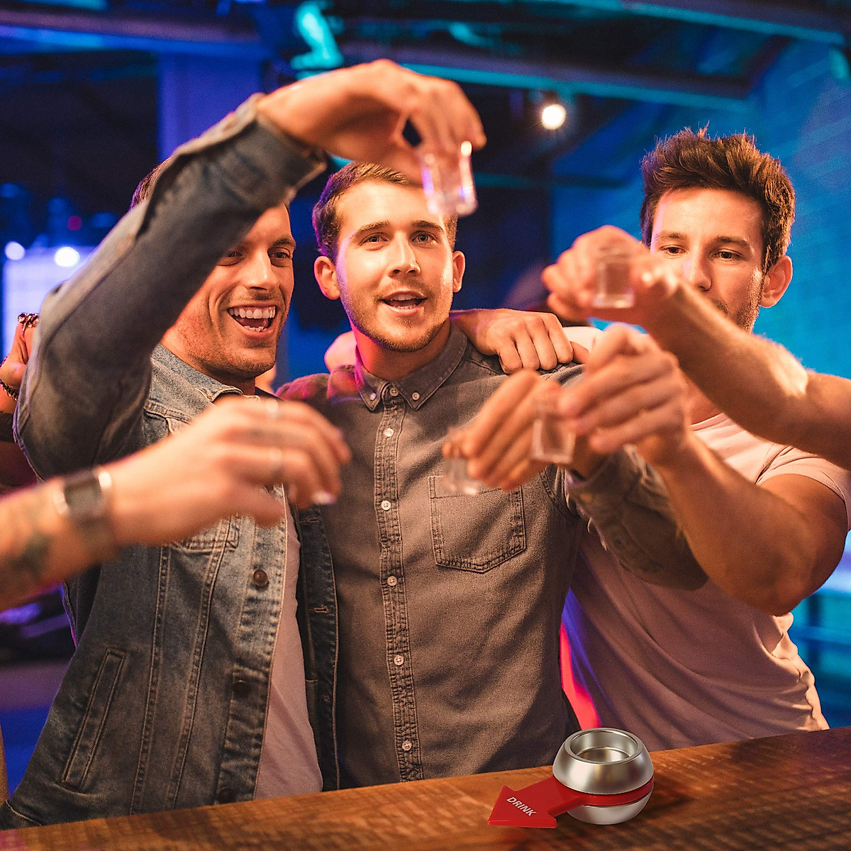 Barbuzzo Spin The Shot Includes 2 oz Shot Glass Fun Party Game for Adults for Celebrations Gatherings Birthdays Bachelor or Bachelorette Parties and More