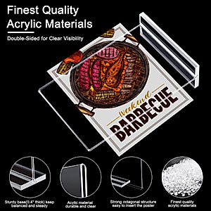 Acrylic Sign Holder 8.5 x 11 Inch 3 Pack, Clear Display Sign Stand for Store Sign Holders, Vertical Double Acrylic Stands, Vendor Booth Display Items