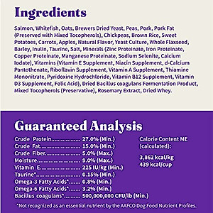 Halo Purely for Pets Holistic Adult Dog Healthy Grains Wild-Caught Salmon & Whitefish Recipe 3.5 lb