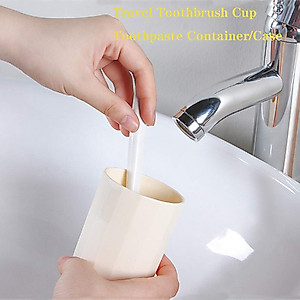 Travel Toothbrush Cup Toothpaste Container/Case,3 in 1 Toothpaste Travel Case Holder Hard Plastic Tooth Brush Container Toothbrush Storage Box for Travel,Business,Home,Camping, School Supplies