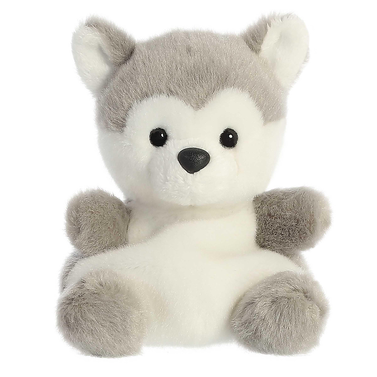 Aurora® Adorable Palm Pals™ Busky Husky™ Stuffed Animal - Pocket-Sized Play - Collectable Fun - Gray 5 Inches