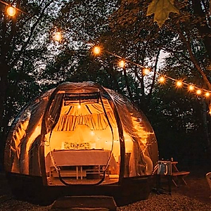 Solar String Lights, Waterproof and Shatterproof LED Outdoor Solar Light with 25 G40 Bulbs, 27 Ft Long Umbrella Sting Lights Patio Lights