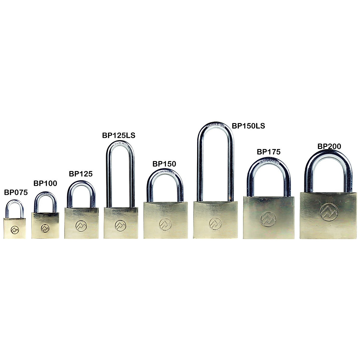 FJM Security Products Mountain Series (BP125ALS-51) Solid Brass Padlocks, 1-1/4" Wide Keyed Alike, 2-1/8" Long Shackle