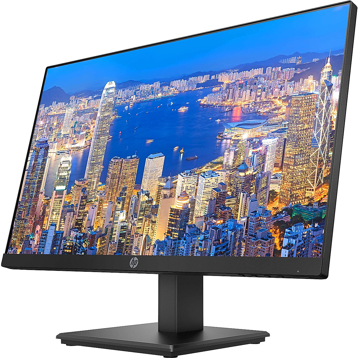 HP P224 21.5 Inch Monitor 2-Pack Bundle with Desk Mount Clamp Dual Monitor Stand, FHD 1080p, LED Backlit, IPS, Anti-Glare, Tilt (HDMI, VGA and DisplayPort) for Home and Office