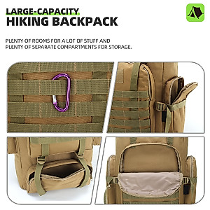 King'sGuard 70L Camping Hiking Backpack Tactical Backpack Military Molle Rucksack Backpack for Outdoor