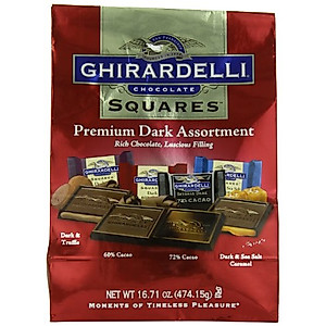 Ghirardelli Dark Assorted Chocolate Squares XL Bag, 16.71 oz.