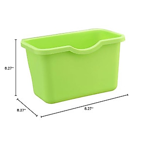 CHILDWEET Multifunctional Green Plastic Hanging Trash Can Space Saving Wastebasket for Deskside Bathroom Kitchen and Recycling Foldable Waste Bin Container
