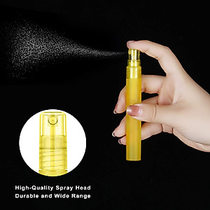 20 Pieces Plastic Frosted Spray Bottle, 10 ml/ 0.34 oz Fine Mist Spray Bottles Colorful Empty Refillable Perfume Bottles Portable Spray Bottle Container for Essential Oils, Travel, Perfume