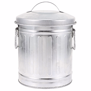 Cabilock Ash Bucket with Lid Galvanized Metal Canister Dry Food Storage Container Mini Trash Can Wastebasket Iron Fireplace Charcoal Bucket Ash Can Pen Holder for Stove B