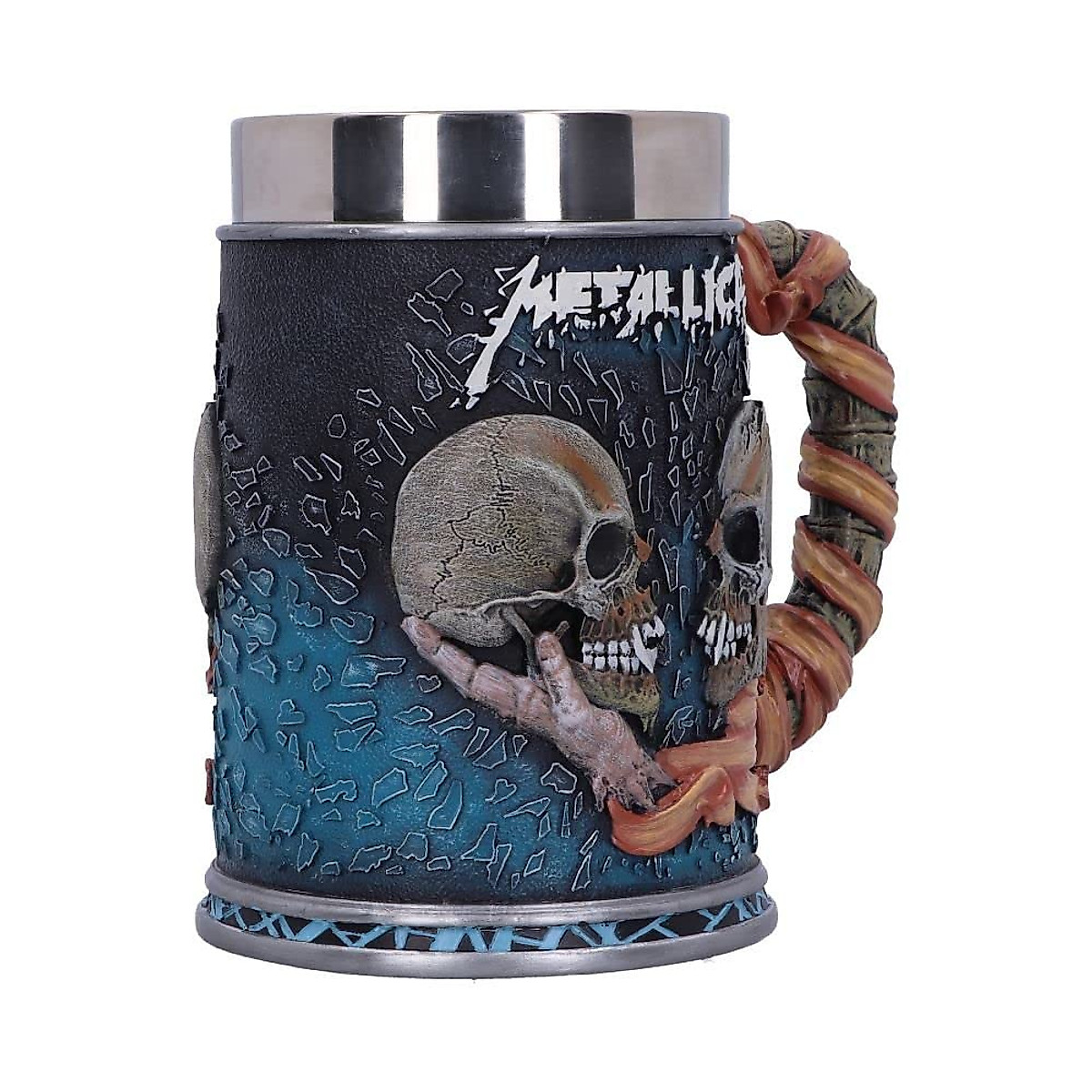 Nemesis Now Metallica Sad But True Tankard 15.5cm, Resin, Blue, Officially Licensed Metallica Merchandise, Inspired by Pushead Artwork, Cast in The Finest Resin, Expertly Hand-Painted