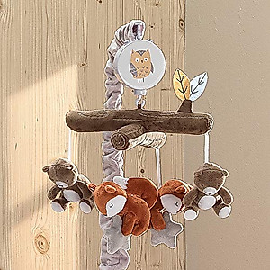 Lambs & Ivy Sierra Sky Brown Bear/Fox Musical Baby Crib Mobile Soother Toy