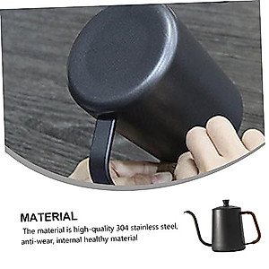 FELTECHELECTR 1pc Hand Pour Coffee Pot Coffee Brewer Manual Espresso Maker Gooseneck Kettle Stovetop Thermal Coffee Maker Mini Water Kettle Vintage Boil Water Pot Black