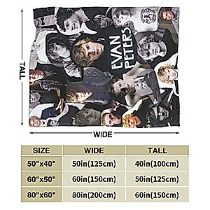 Blanket Evan Peters Soft Warm Fluffy Lightweight Blanket for Throws Blankets All Season for Bedroom Living Room (50"x40")