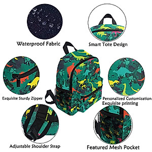Dinosaur Backpack Animal Dino Backpacks Bookbag Toddler Daypack for Kids Girls Boys with Chest Strap Mini School Bags Water Resistant Durable for School Student