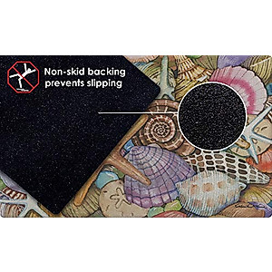 Toland Home Garden 800033 Shells of The Sea Summer Door Mat 18x30 Inch Beach Outdoor Doormat for Entryway Indoor Entrance