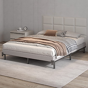 Realuson California King Size Metal Iron Bed Frame Heavy Duty Sturdy Black Bedframe 9-Leg Support 7 Inch Low to Ground Bed Base for Box Spring and Mattress Non-Slip Easy Assembly Noise Free