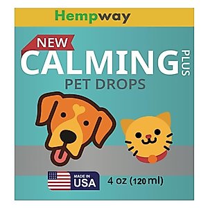 HEMPWAY Pet Calming Drops - Anti-Separation Natural Dog Cat Calming Formula for Well-Being and Comfort - 120 Servings - Bacon Flavor 4 oz 120 ml