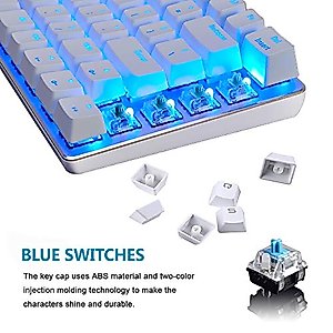 ZIYOU LANG Mechanical Gaming Keyboard and Mouse Combo Blue LED Backlit Keyboard,12000 DPI RGB Lightweight Gaming Mouse with Honeycomb Shell,Large Mouse Pad for Windows Gaming PC(Macaron Green)