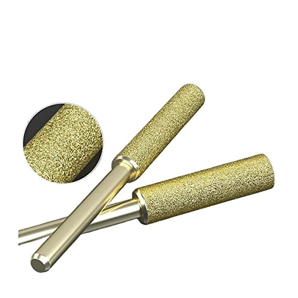 3/4/5/6pcs Diamond Coated Cylindrical Burr 4/4.8/5.5mm Chainsaw Sharpener Stone File Chain Saw Sharpening Carving Grinding Tools (Color : Gold 3pcs Set 3, Size : /)