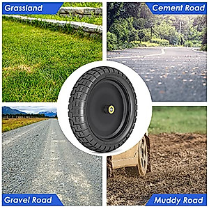 (2-Pack) 13‘’ Tire for Gorilla Cart Replacement Wheels, Flat Free Solid Wheelbarrow Tires for Heelbarrow, Garden Cart, Trolleys, Hand Trucks and Yard Trailers, 5/8 Inch Axle Borehole and 2.1” Hub