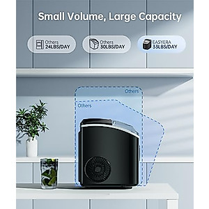 EASYERA Nugget Ice Maker Countertop, Pellet Crushed Chewble Ice Cubes, 33LBS/24H, Compact Self-Cleaning Machine with Ice Bags for Home, Kitchen, RV, Camping