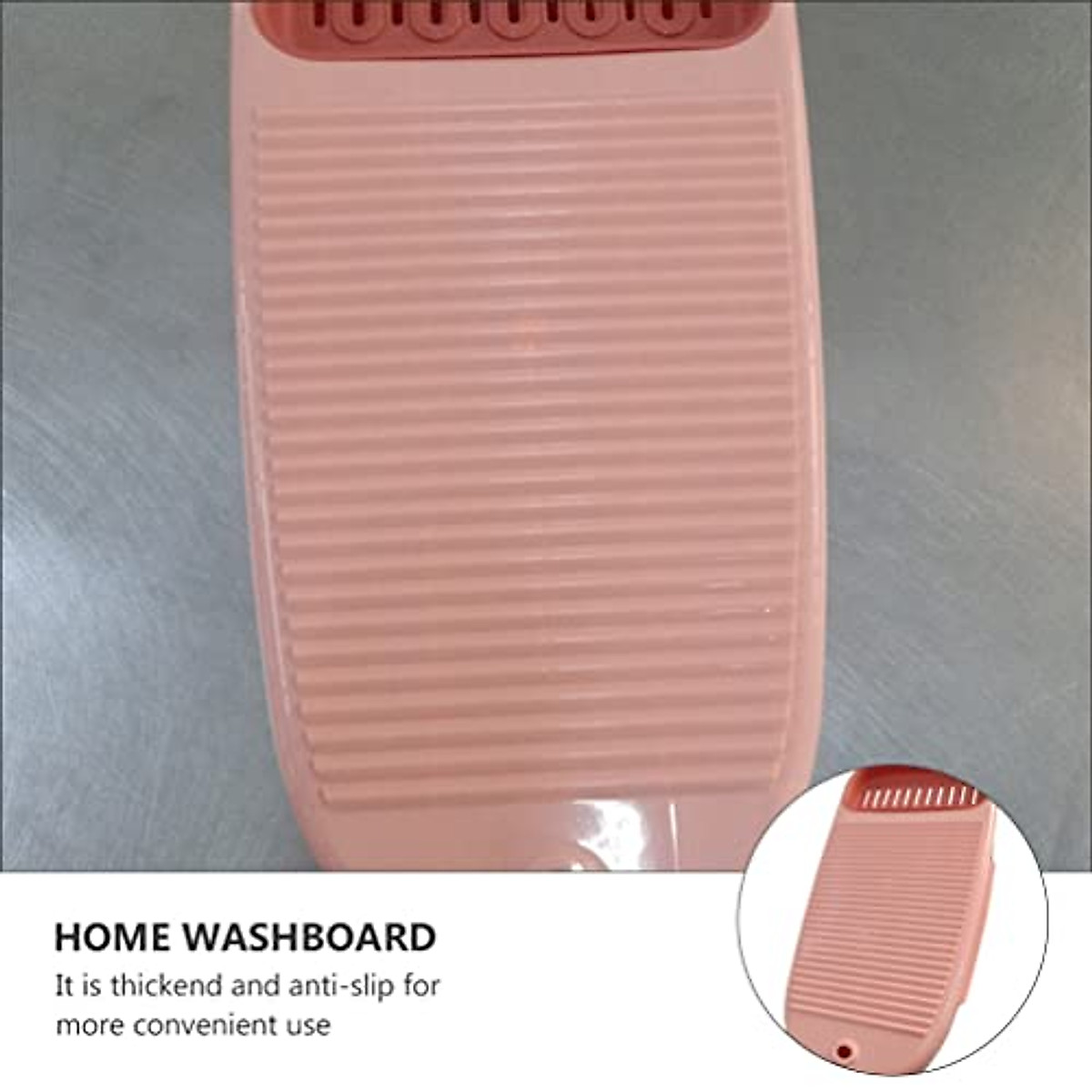 Angoily Laundry Washboard Plastic Laundry Washboard Portable Anti Skid Washing Board Old Fashioned Laundry Washer Manual Clothes Washing Tool for Home Travel Pink