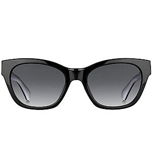 Kate Spade New York Women's Jerri/S Cat Eye Sunglasses, Black/Gray Shaded, 50mm, 18mm
