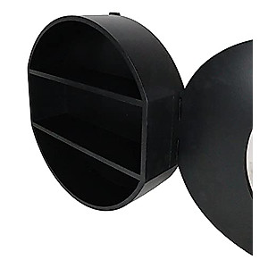 Ebros Light Duty Black Wicca Sacred Triple Moon Feminine Goddess Wall Hanging Floating Foldable Hinged MDF Wood Shelf with Tiers 14" Tall 36" Wide Occult Wiccan Home Office Room Accent