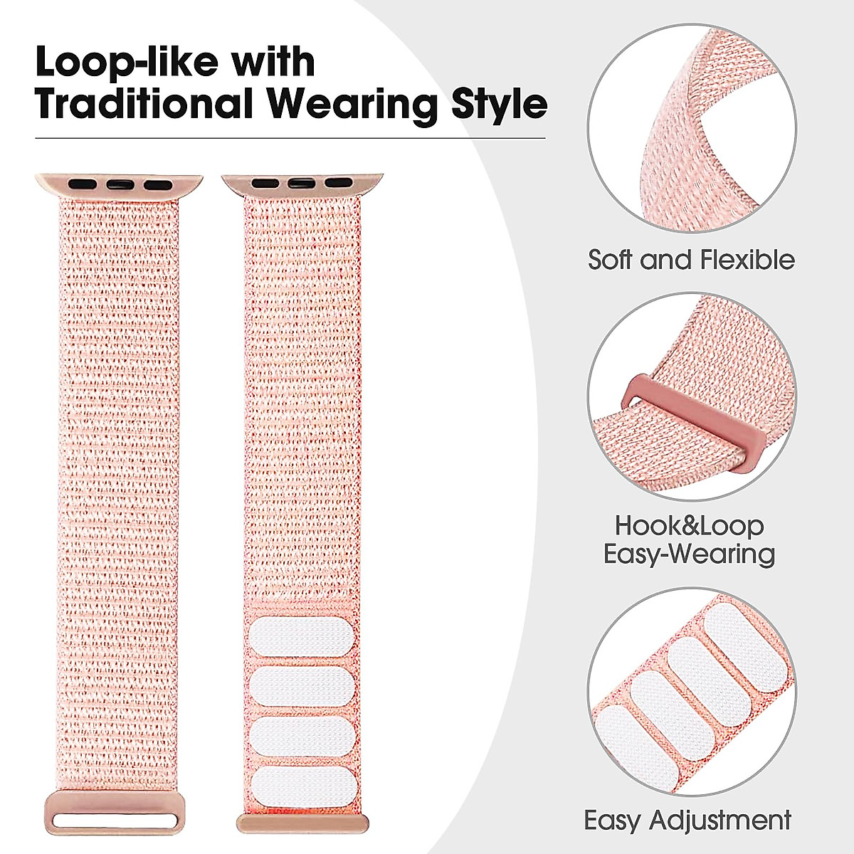 Compatible with Kids Apple Watch Band, Breathable Soft Nylon Loop Strap for Boy Girl, Compatible with iWatch Series 9/8/7/6/5/4/3/SE/SE2 38mm 40mm 41mm & 42mm 44mm 45mm