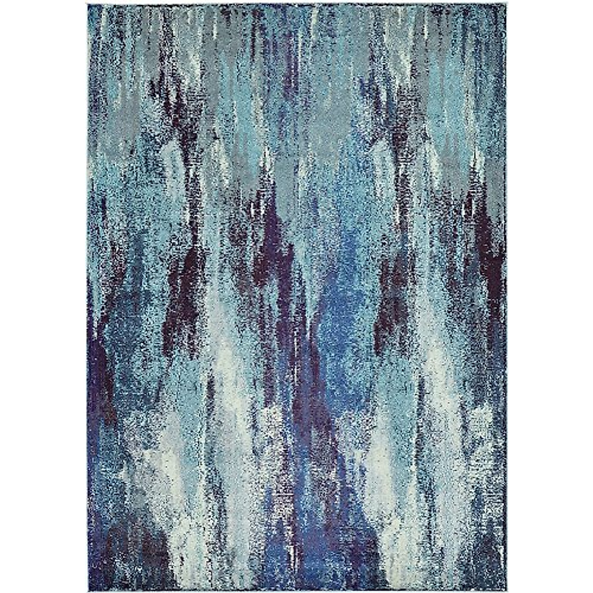 Unique Loom Jardin Collection Colorful, Vibrant, Abstract Watercolor Area Rug, Rectangular 7' 0" x 10' 0", Blue/Gray