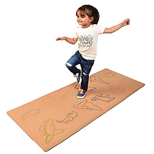 Constructive Playthings Bunny Cork Yoga Mat, Yoga Mat for Home and Classroom, Eco-Friendly Yoga Mat for Kids, Ages 3 Years & Older