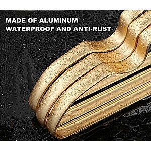 Amber Home Premium Matte Gold Aluminum Coat Hangers 20 Pack, 16.5” Extra Smooth & Durable Metal Shirt Dress Hanger, Light & Sturdy Metal Rack for Jacket Trouser Pant Slack