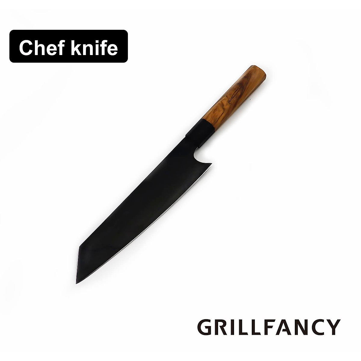 GRILLFANCY Chef Knife,High Carbon German Stainless Steel Kitchen Knife, Professional Multipurpose Kitchen Knife with Titanium coating Carbon Wooden Handle