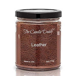 Leather Candle- 6 oz jar Candle - up to 40 Hour Burn time