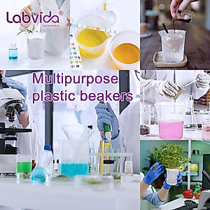 Labvida 4pcs of Stackable Plastic Beakers, Vol.500ml, PP Material, with Molded Graduation, LVB004