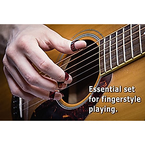 EPIC berry Thumb and Finger Picks - Large Red - Best for Fingerstyle Acoustic Guitar, Banjo or Ukulele. Includes a Pouch.