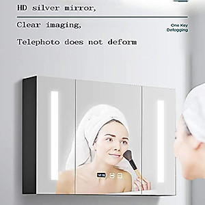 BDDIE Smart Bathroom Mirror Cabinet | Closet | Solid Wood Bathroom Mirror Anti-Fog Vanity Mirror | with Storage Compartment